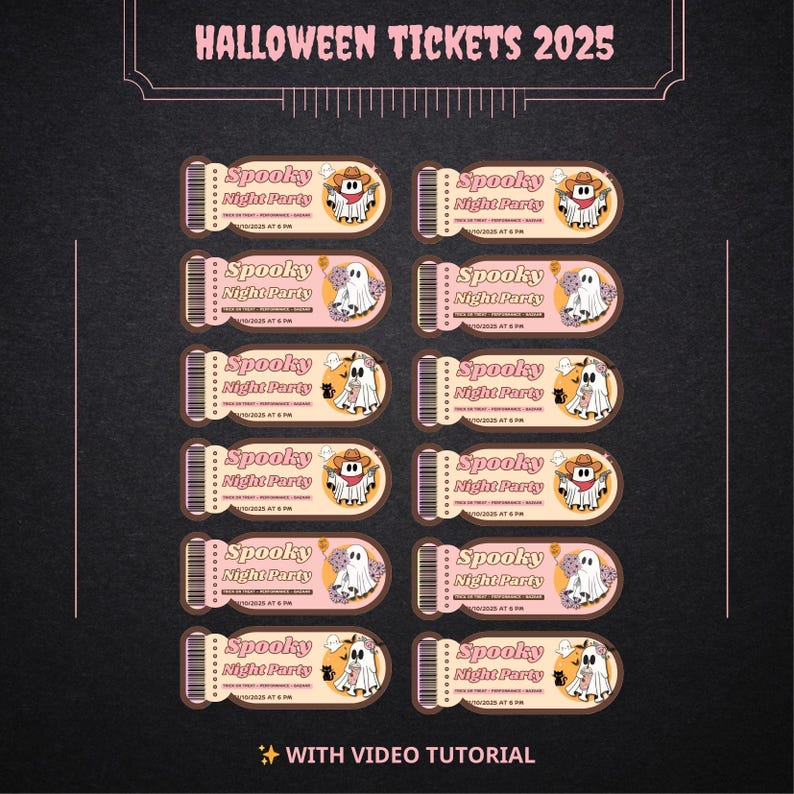 Editable Halloween Party Ticket Template, Spooky Night Party Ticket ...