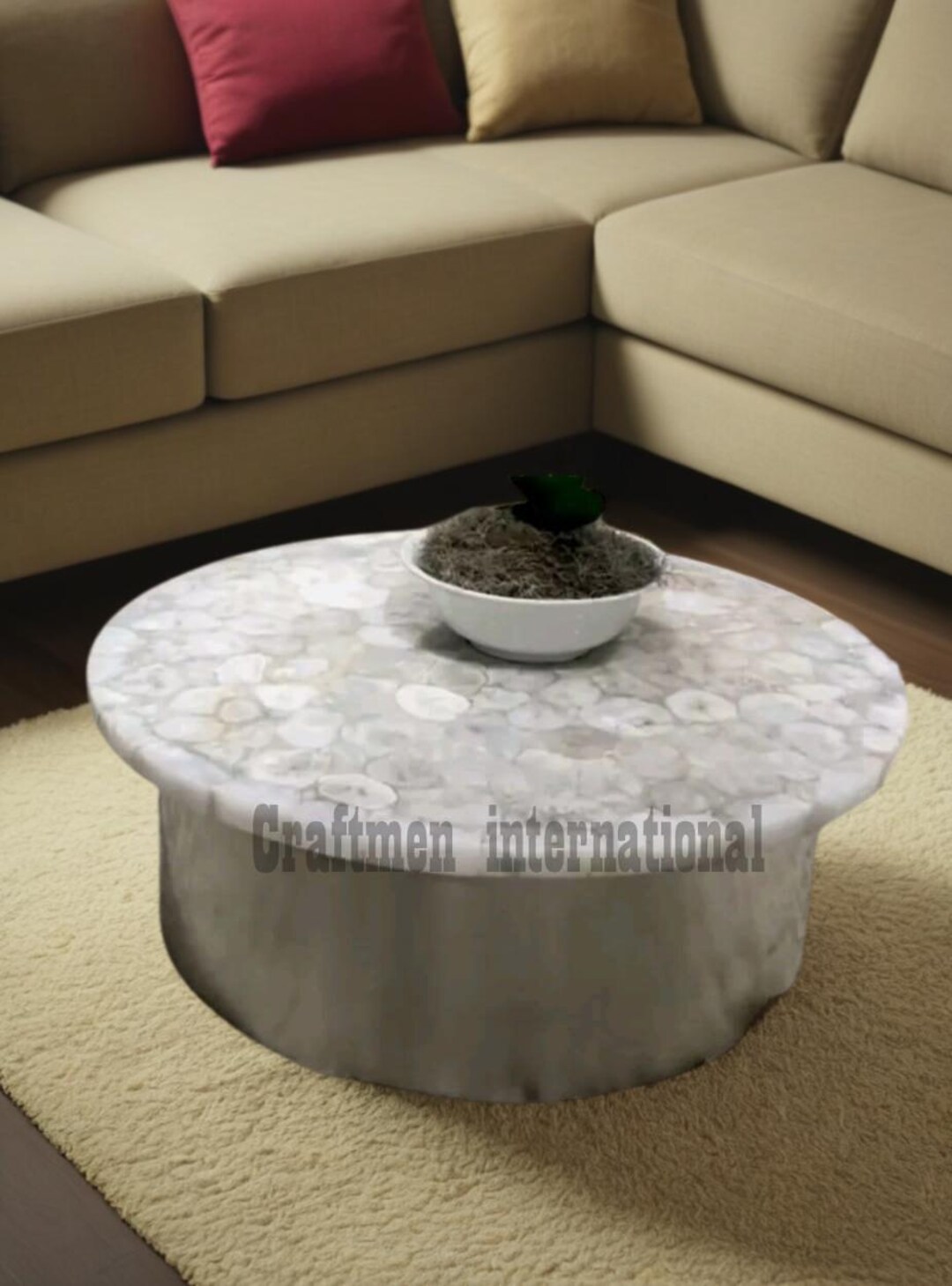 White Agate Table, Coffee End Table, Dining Table, Stone Furniture ...