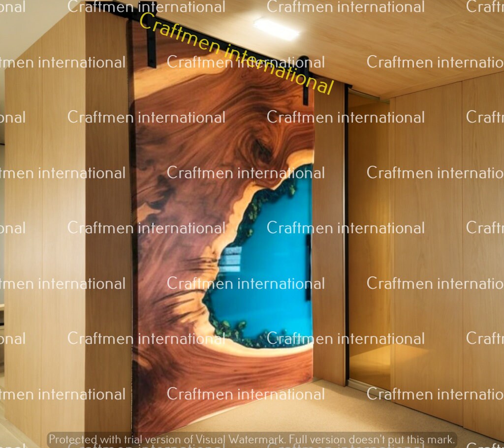 Blue River Epoxy Door, Epoxy Kitchen Door , Epoxy Barn Door, Door ...