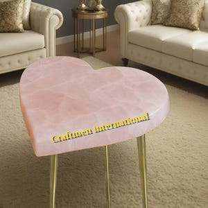 Rose Quartz Table, Handmade Stone Furniture, Home Decor, Quartz Coffee ...