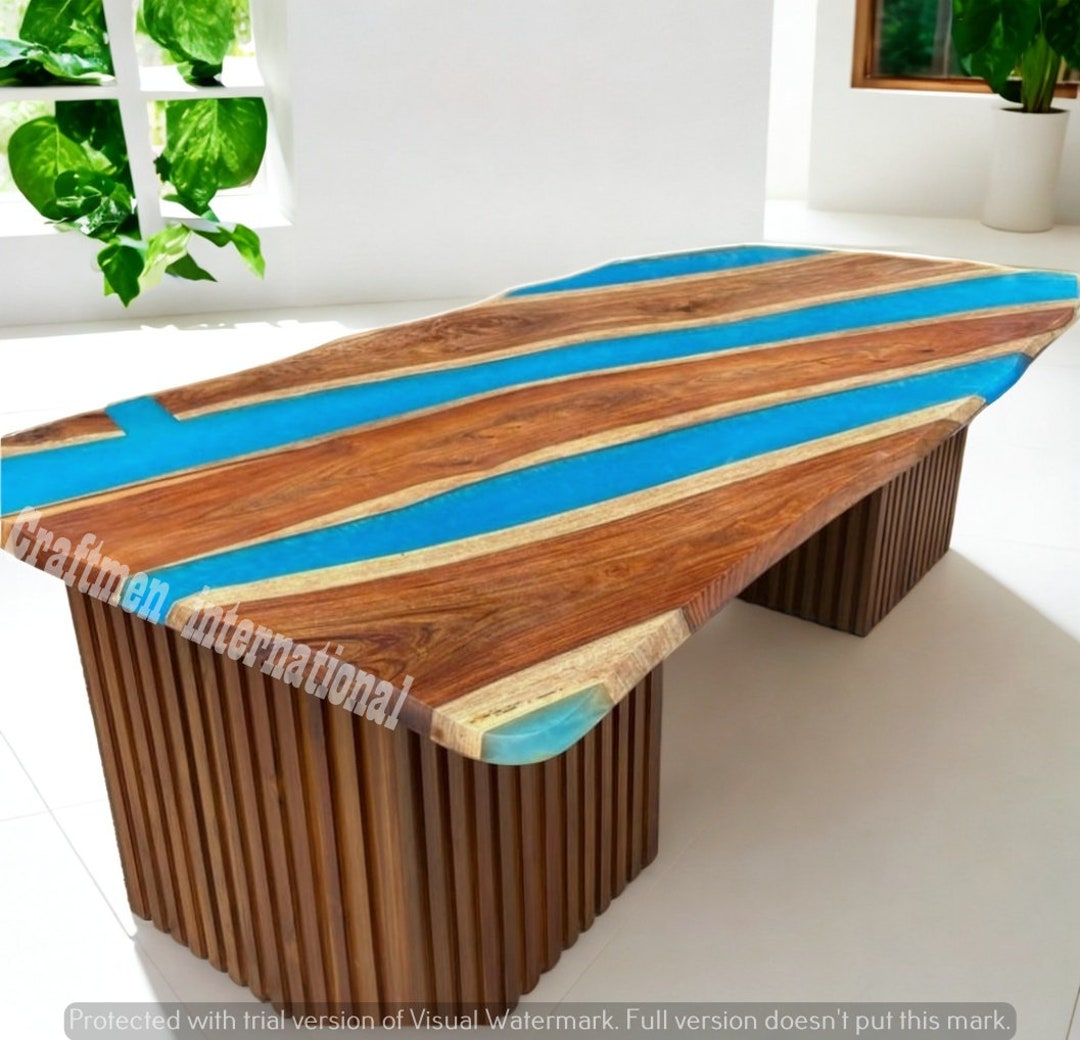 River Kitchen Counter Top, Bar Counter Top, Epoxy Counter Slab, Live ...