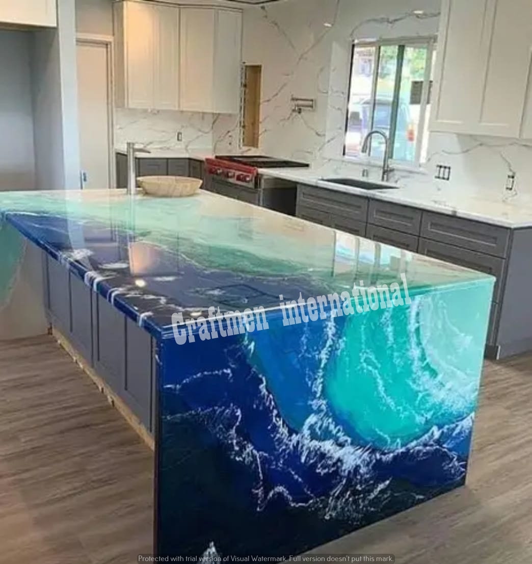 Ocean Epoxy Counter Top, Kitchen Counter Slab, Handmade Counter Top ...