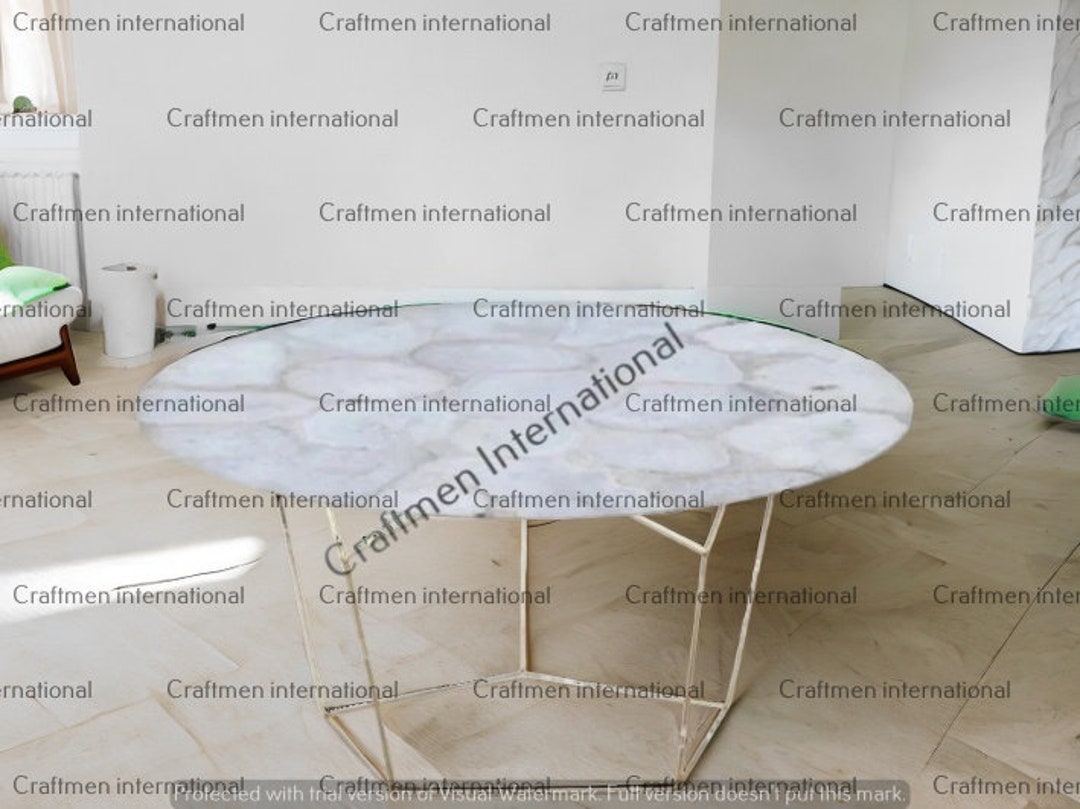 White Quartz Table Top, Coffee End Table, Home Decor Table, Quartz ...