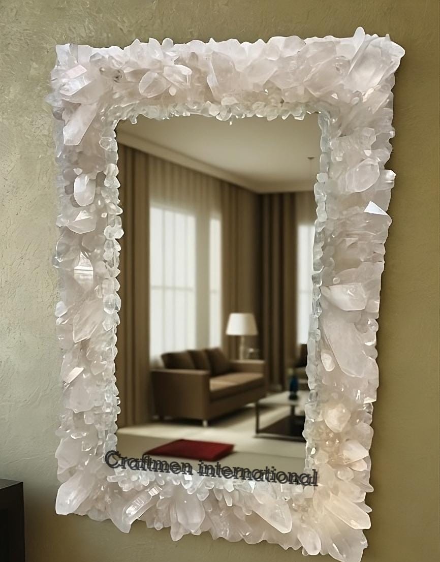 White Quartz Mirror, Stone Mirror, Bathroom Decor Mirror, Wall Cladding ...