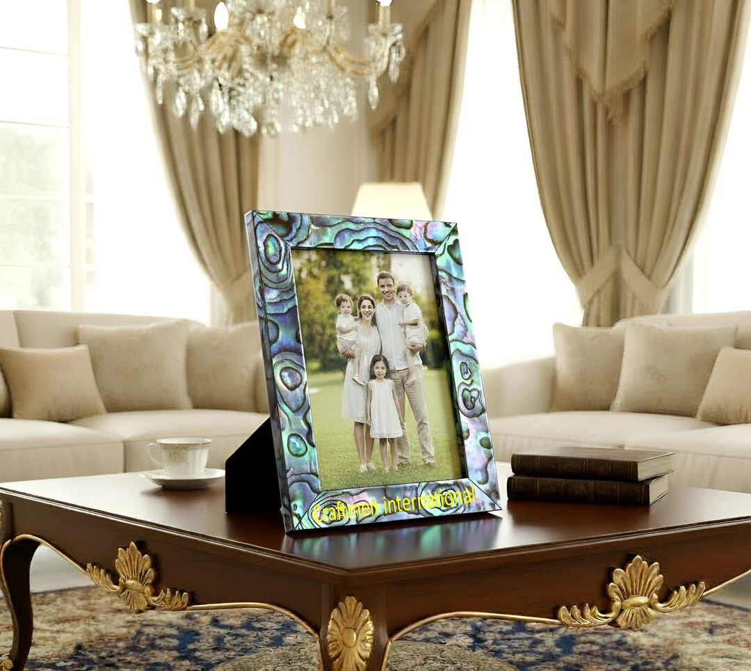 Luxury Iridescent Abalone Shell Picture Frame: Luxury Coastal Decor Art ...