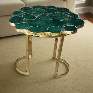 Green Agate Table Top, Kitchen Dine Table Top, Bar End Table, Agate ...