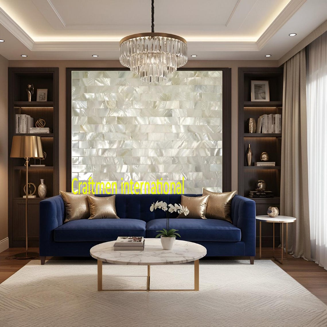 Luxury MOP Stone Wall Panel | Mother of Pearl Inlay Art for Interiors ...