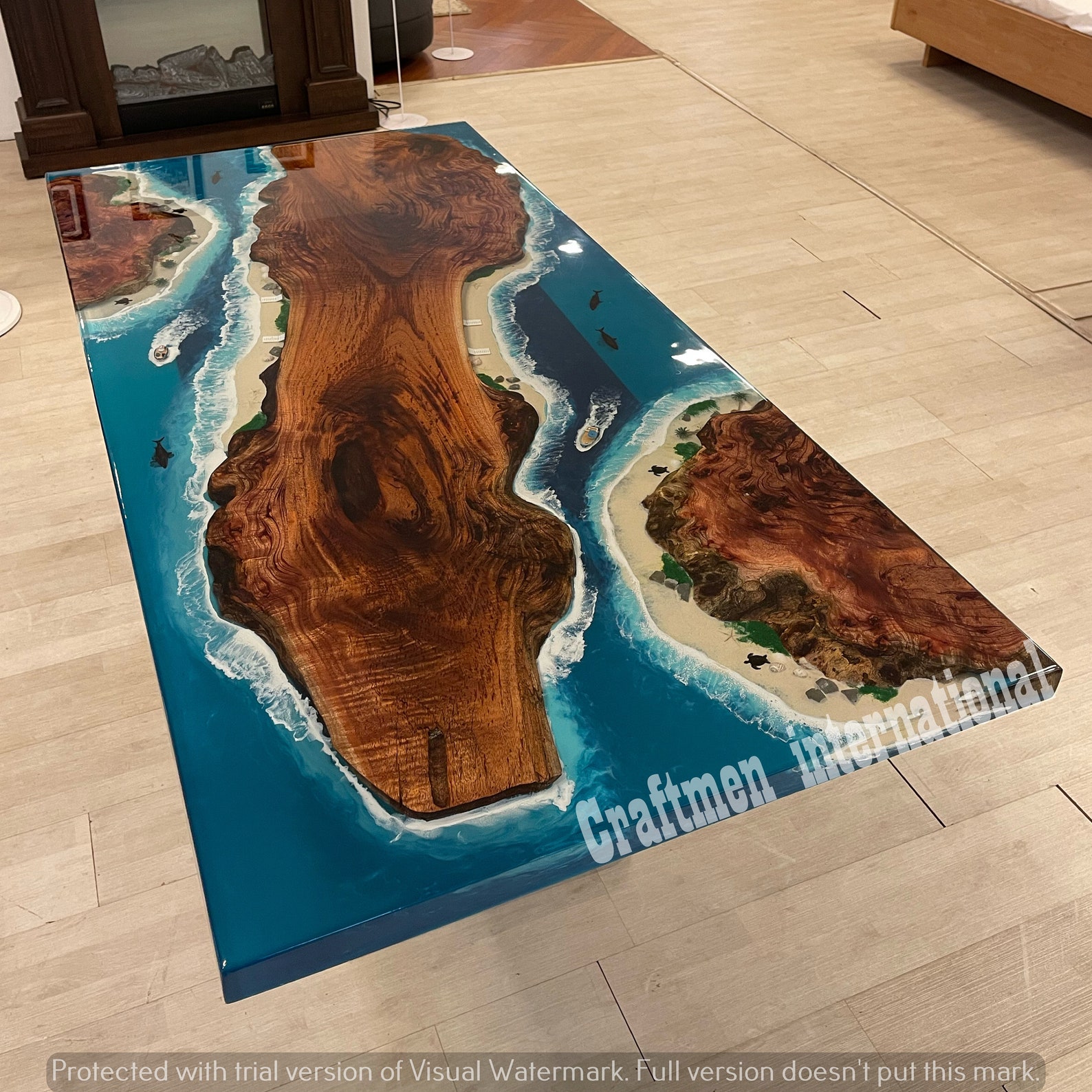 Ocean Theme Table Top, Home Decor Furniture, Stunning Epoxy Table ...