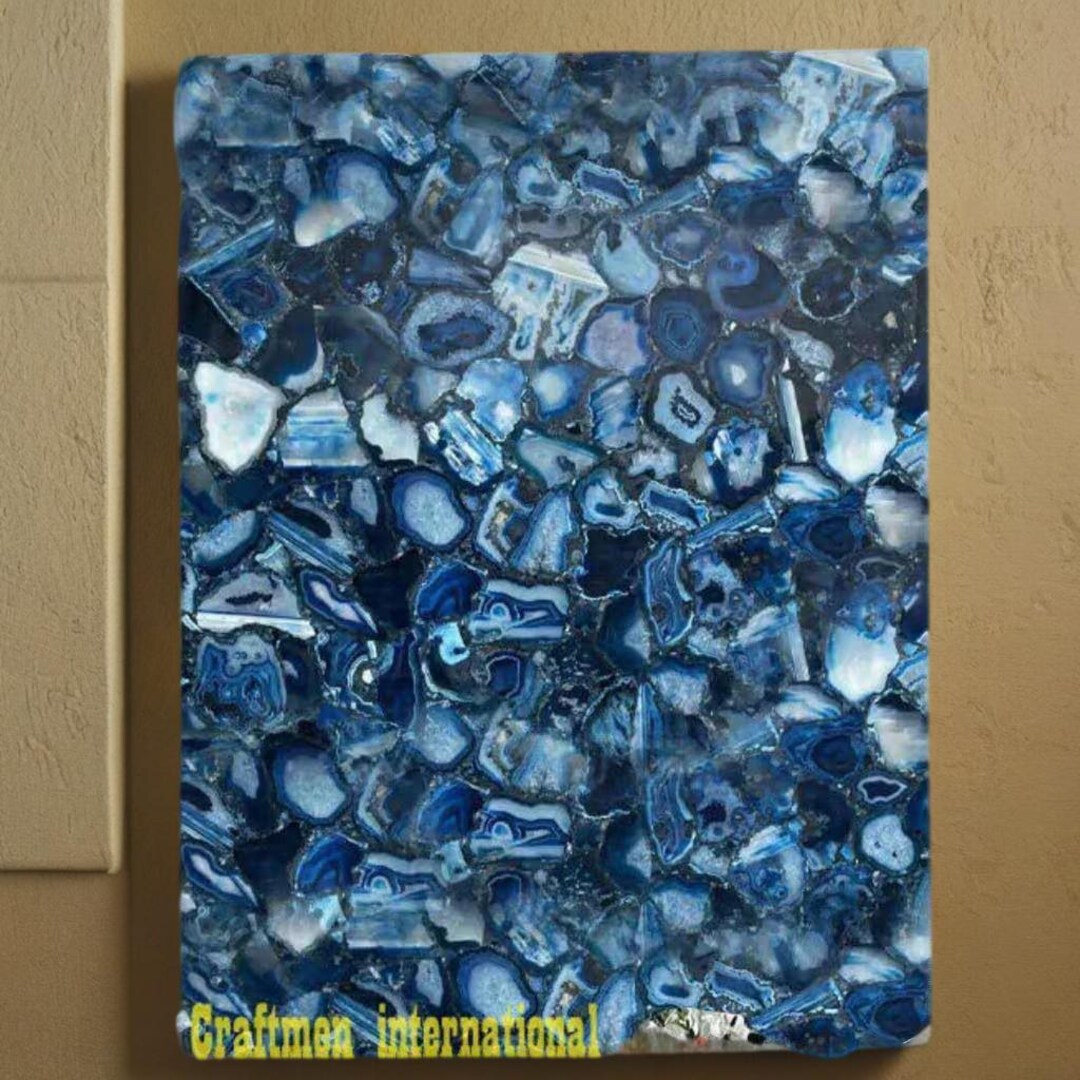 Blue Agate Slab, Handmade Wall Panel, Wall Art Panel, Home Decor ...