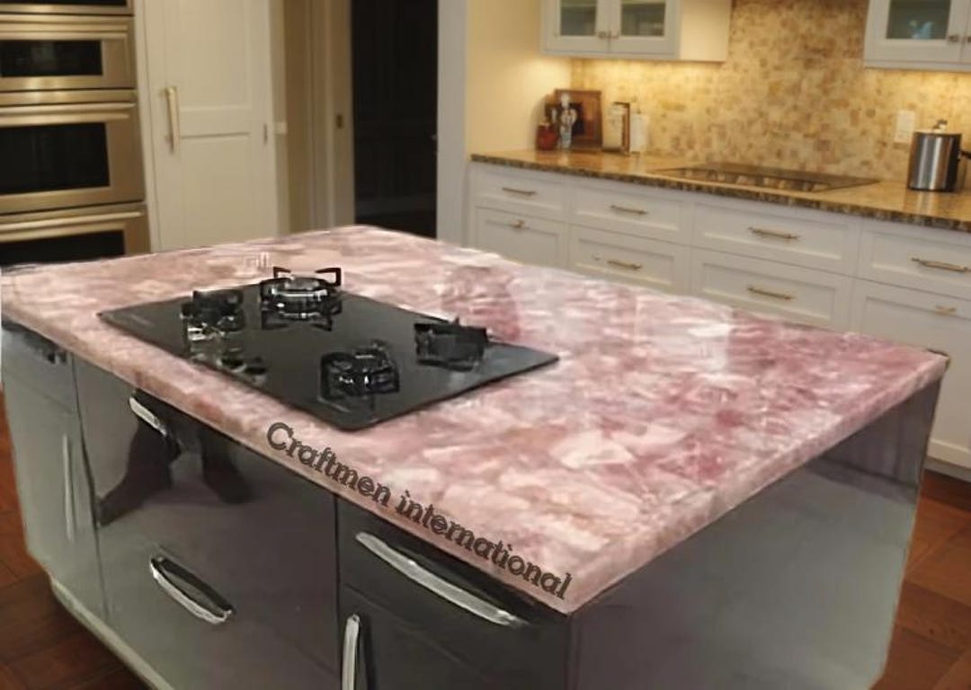 Rose Quartz Stone, Countertop for Kitchen, Semi Precious Stone, Bar ...