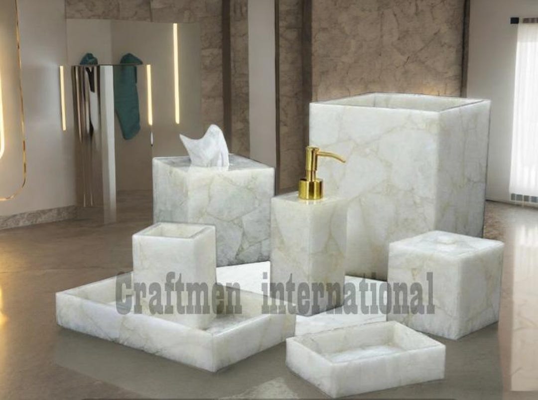 White Quartz Bathroom Sets, Bathroom Accessories, Bathroom Set ...
