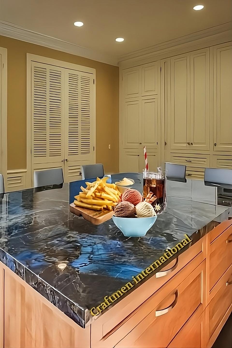 Luxury Labradorite Gemstone Kitchen Island Countertop | Polished Blue ...