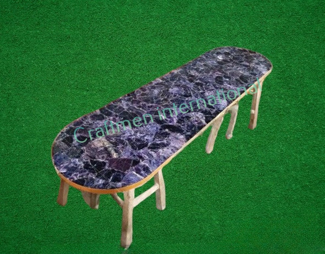 Amethyst Stone Round Table Coffee Table Dining Table Living - Etsy