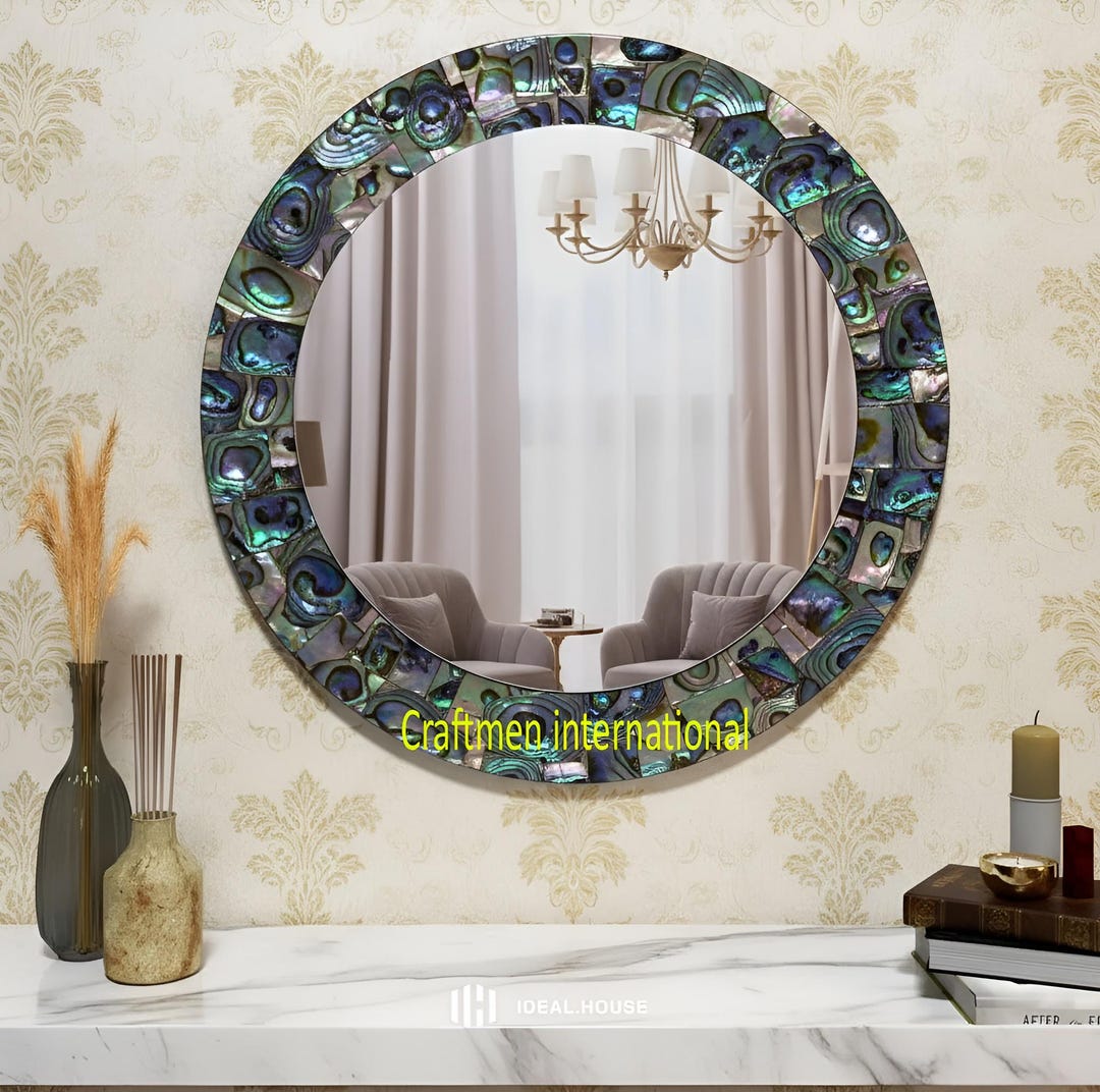 Abalone Shell Mirror, Gemstone Wall Hanging Mirror, Accent Piece - Etsy