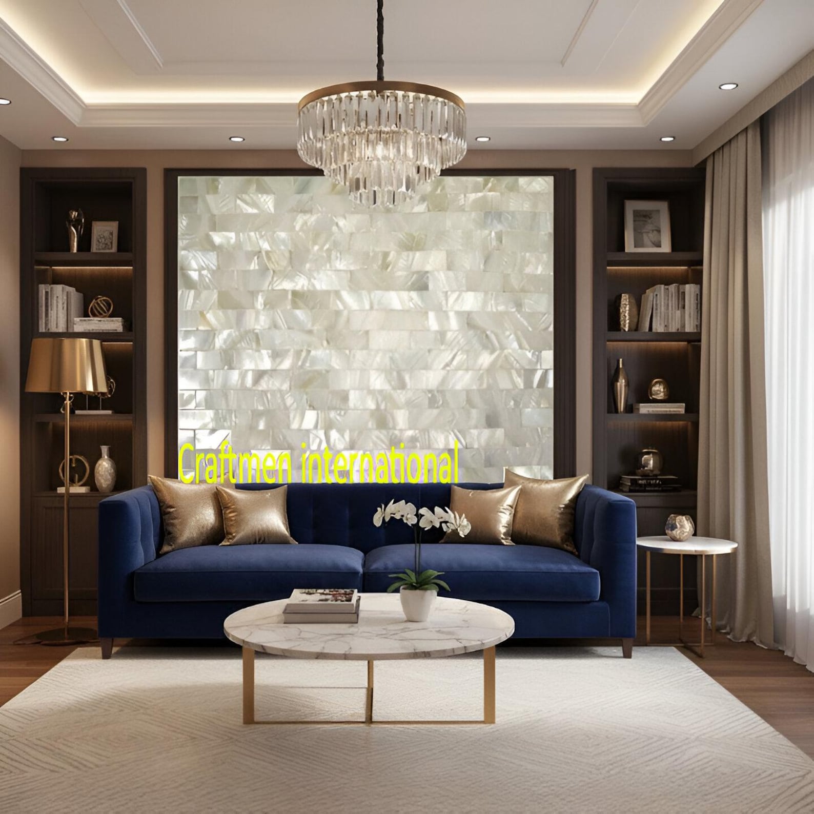 Luxury MOP Stone Wall Panel | Mother of Pearl Inlay Art for Interiors ...