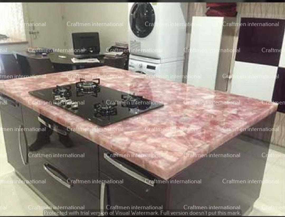 Rose Quartz Stone, Countertop for Kitchen, Semi Precious Stone, Bar ...