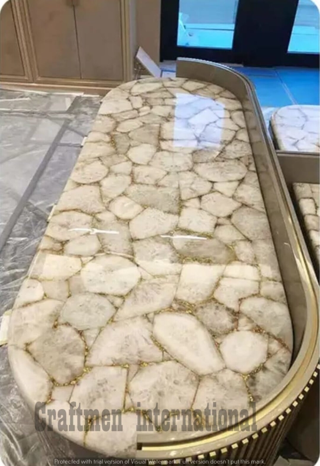 White Quartz Table Top, Rectangle Coffee Table Top, Antique Furniture ...