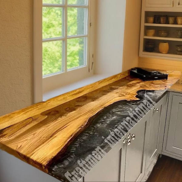 Wood Live Edge Counter - Etsy