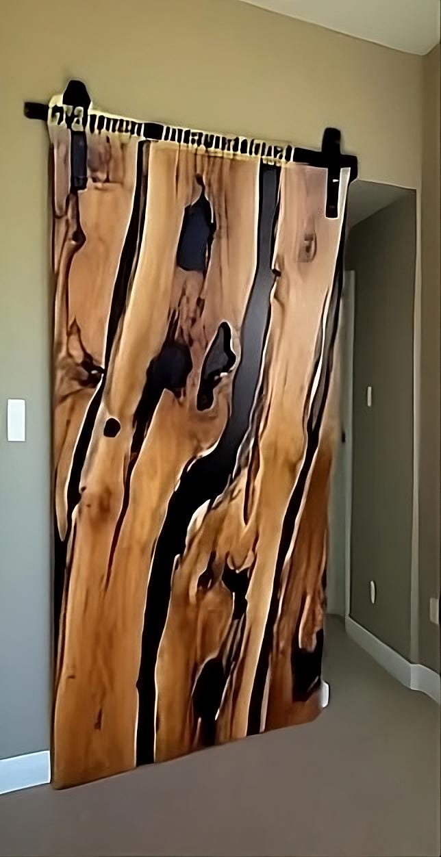 Black Epoxy Door, Epoxy Kitchen Door , Epoxy Barn Door, Live Edge Wood ...