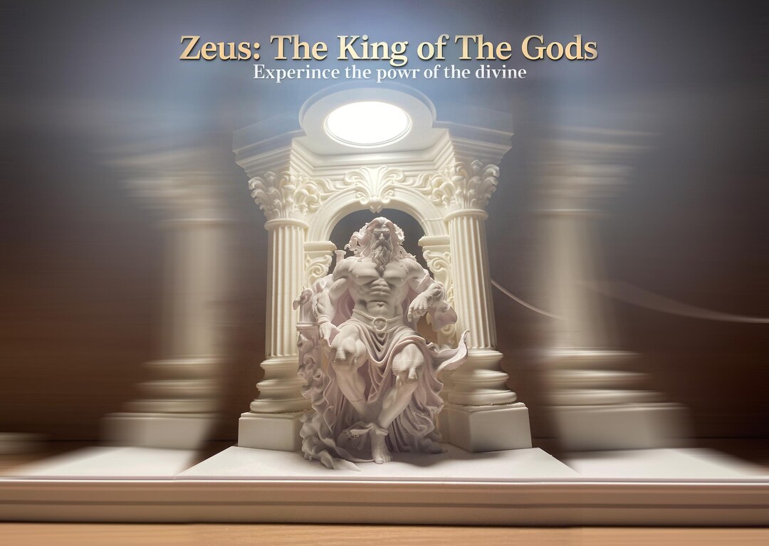 Zeus Statue With Temple – Greek Mythology Sculpture | King of the Gods ...