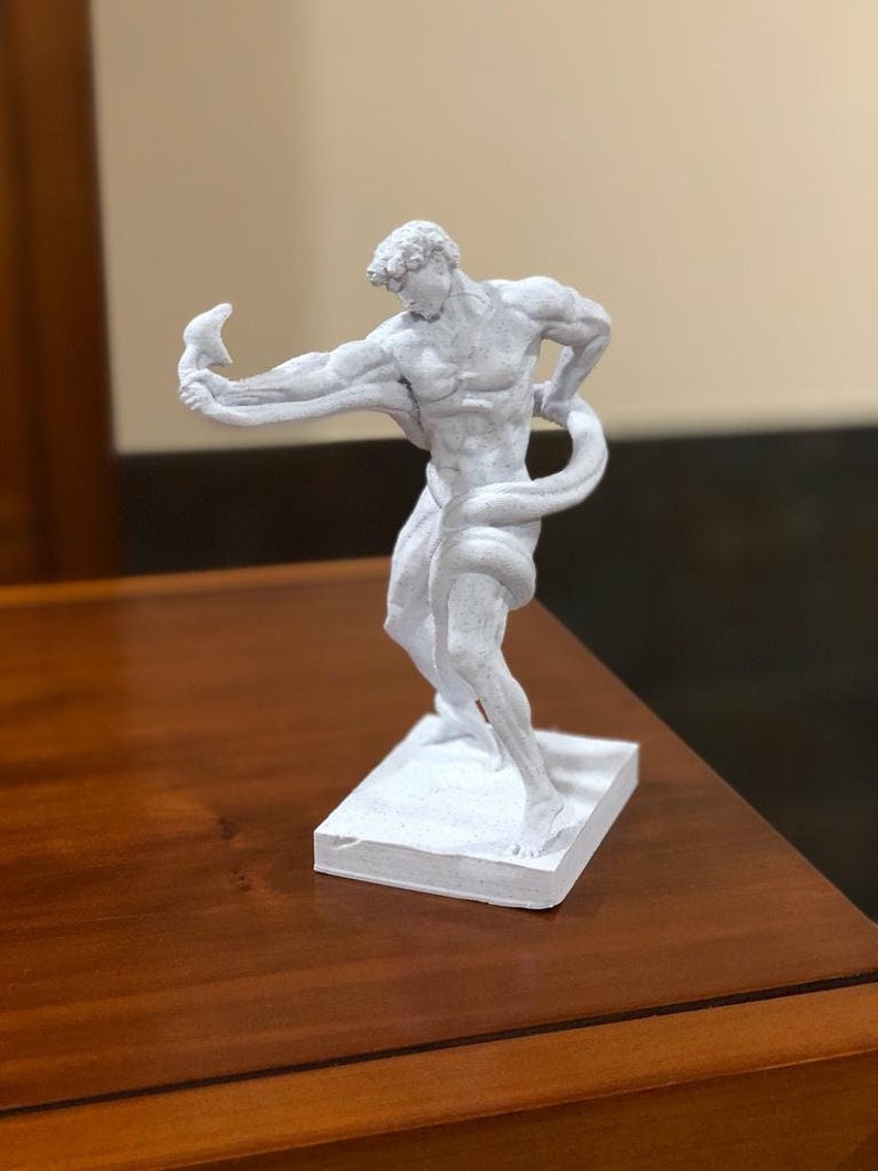Athlete Wrestling a Python Sculpture - Home Decor - Etsy