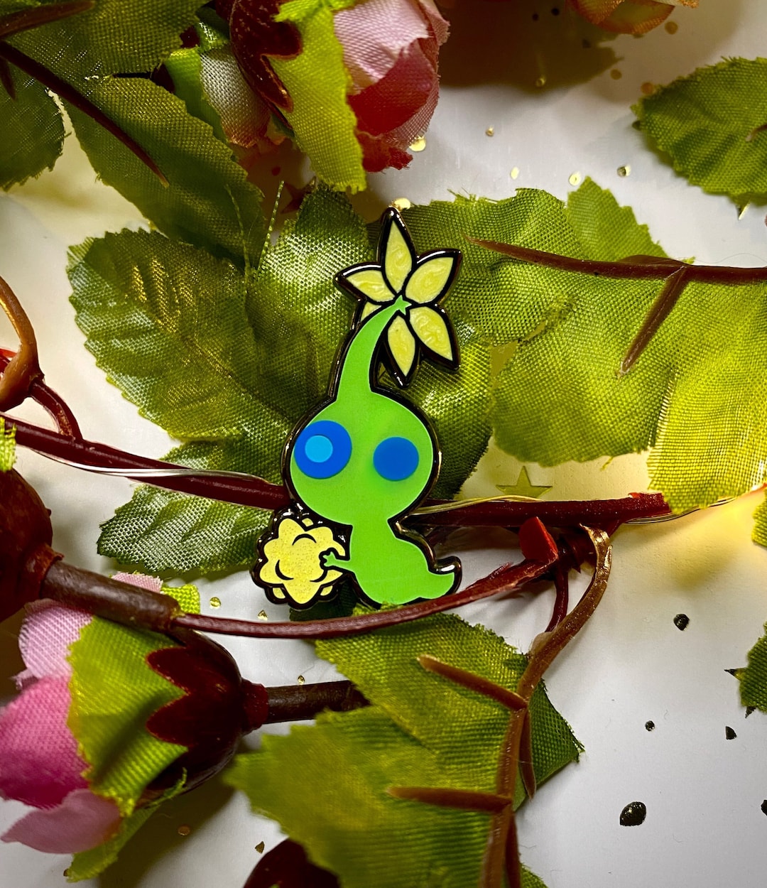 Glow Pikmin Inspired Hard Enamel Pin - GLOWS in the DARK! - Etsy