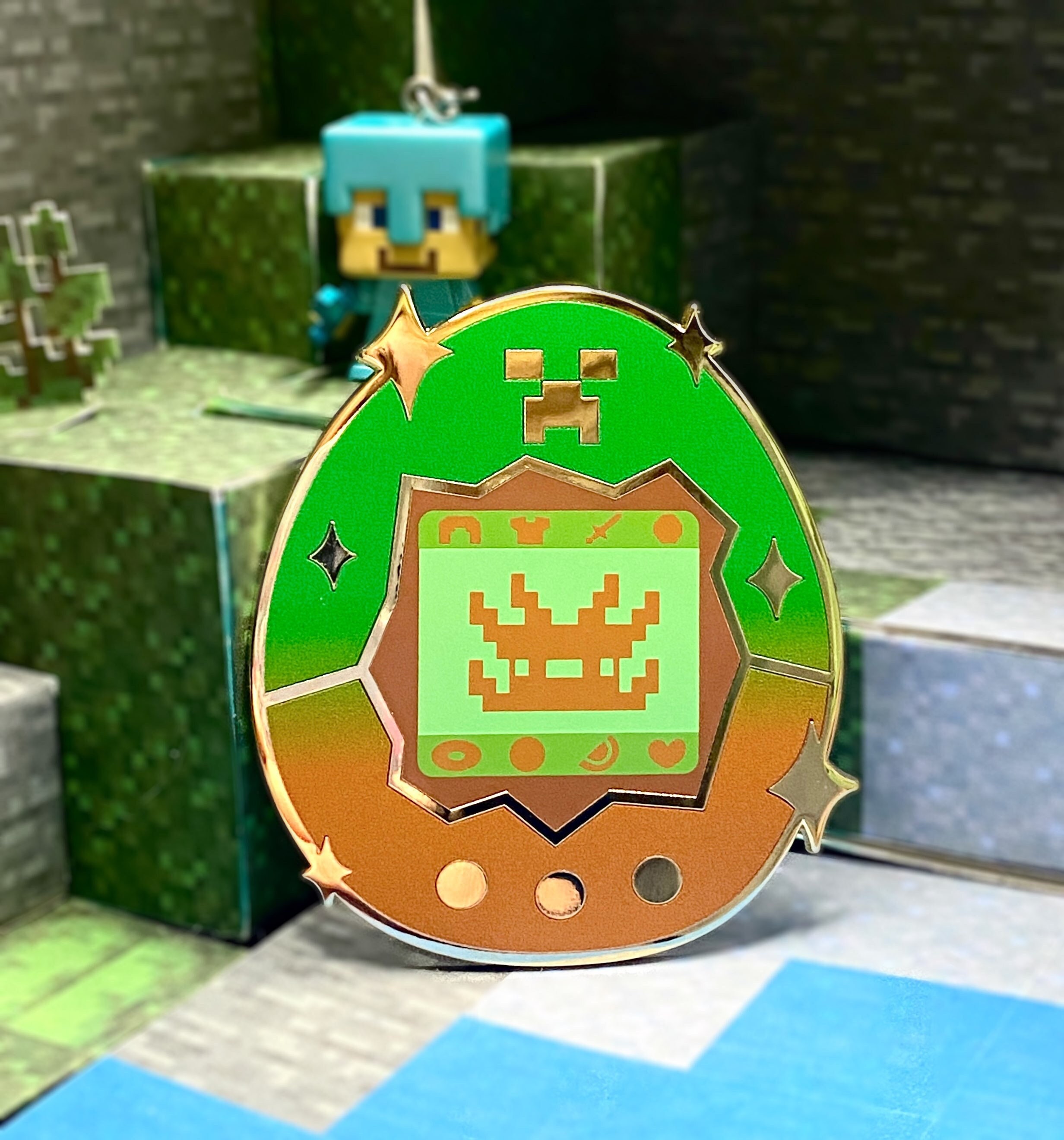 Minecraft Axolotl Inspired Hard Enamel Pin - Tamagotchi Design - [pin-a ...