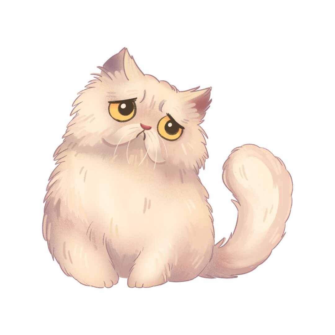 Sad Cat Cute Sticker Grumpy Cat Scrapbook Sticker Kawaii - Etsy