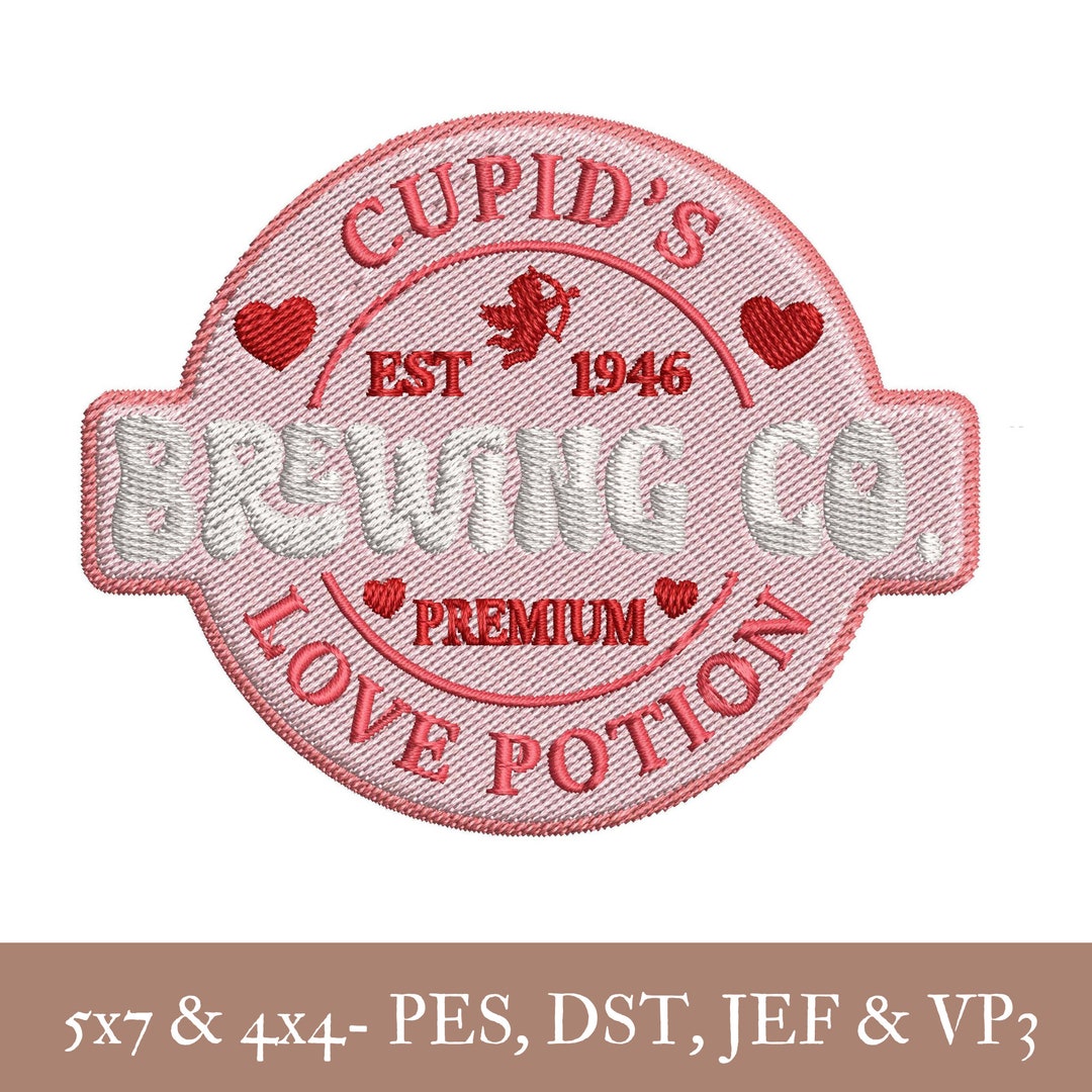 Cupid Potion Embroidery Design 5x7 4x4 PES DST JEF VP3 Trendy Design ...