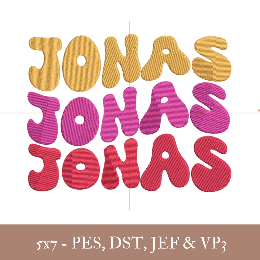 Jonas Embroidery Design File 5x7 PES DST VP3 JEF - Etsy