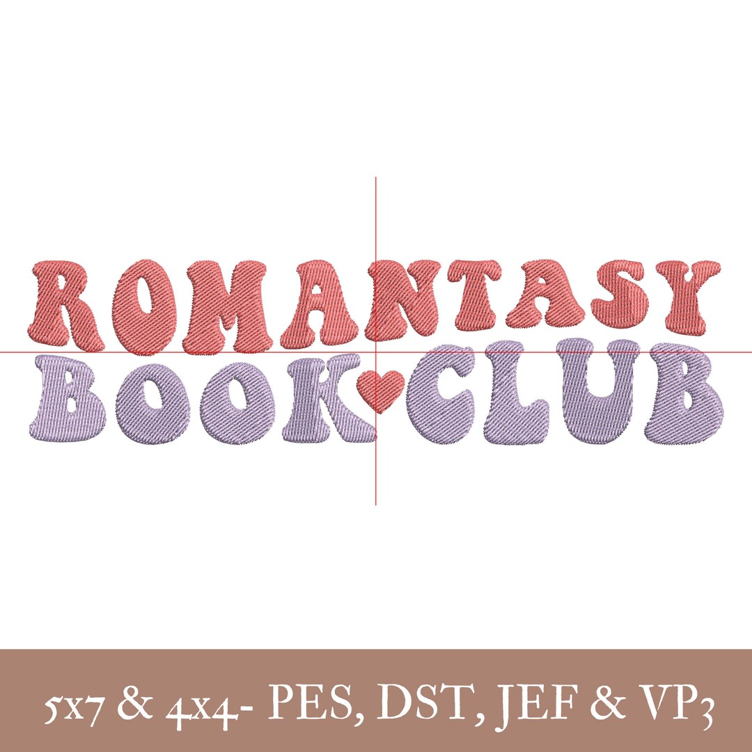 Romantasy Book Club Machine Embroidery Design File 5x7 & 4x4 PES DST ...