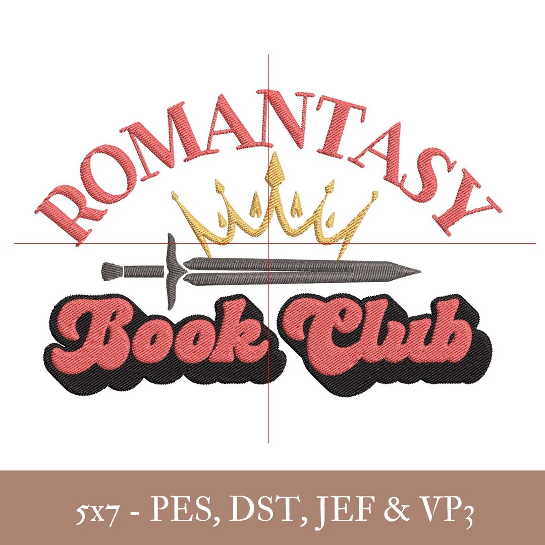 Romantasy Book Club Machine Embroidery Design File 5x7 PES DST JEF VP3 ...