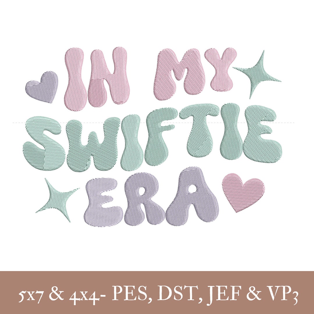 Swiftie Era Taylor Swift Embroidery Design File 5x7 & 4x4 PES DST JEF ...