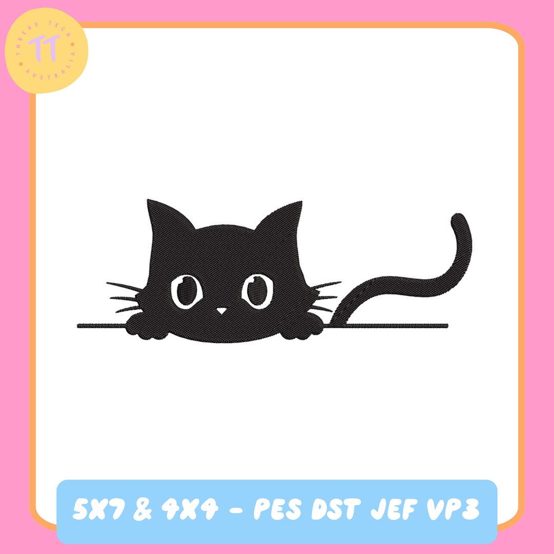 Peeking Cats Embroidery Design File 5x7 & 4x4 PES DST JEF VP3 Trendy ...