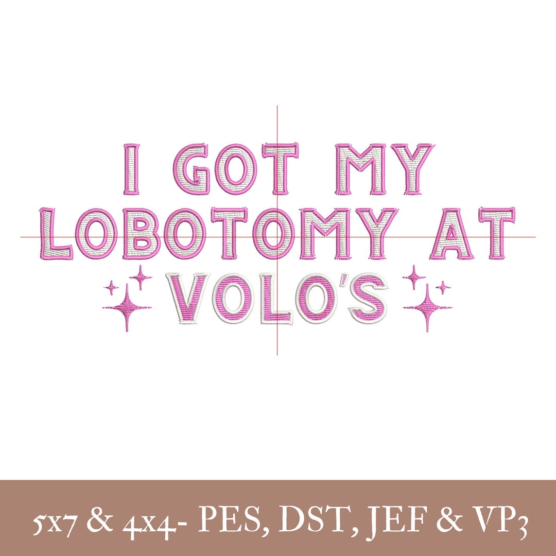 I Got My Lobotomy at Volo's Baldur's Gate BG3 Machine Embroidery Design ...