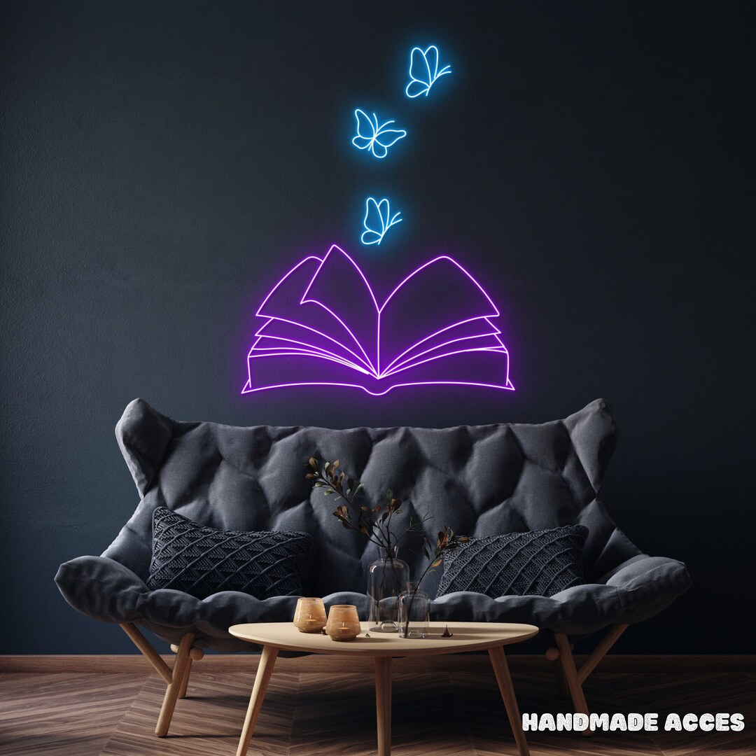 Reading Book Neon Sign Book Open LED Sign Birthday Gifts - Etsy