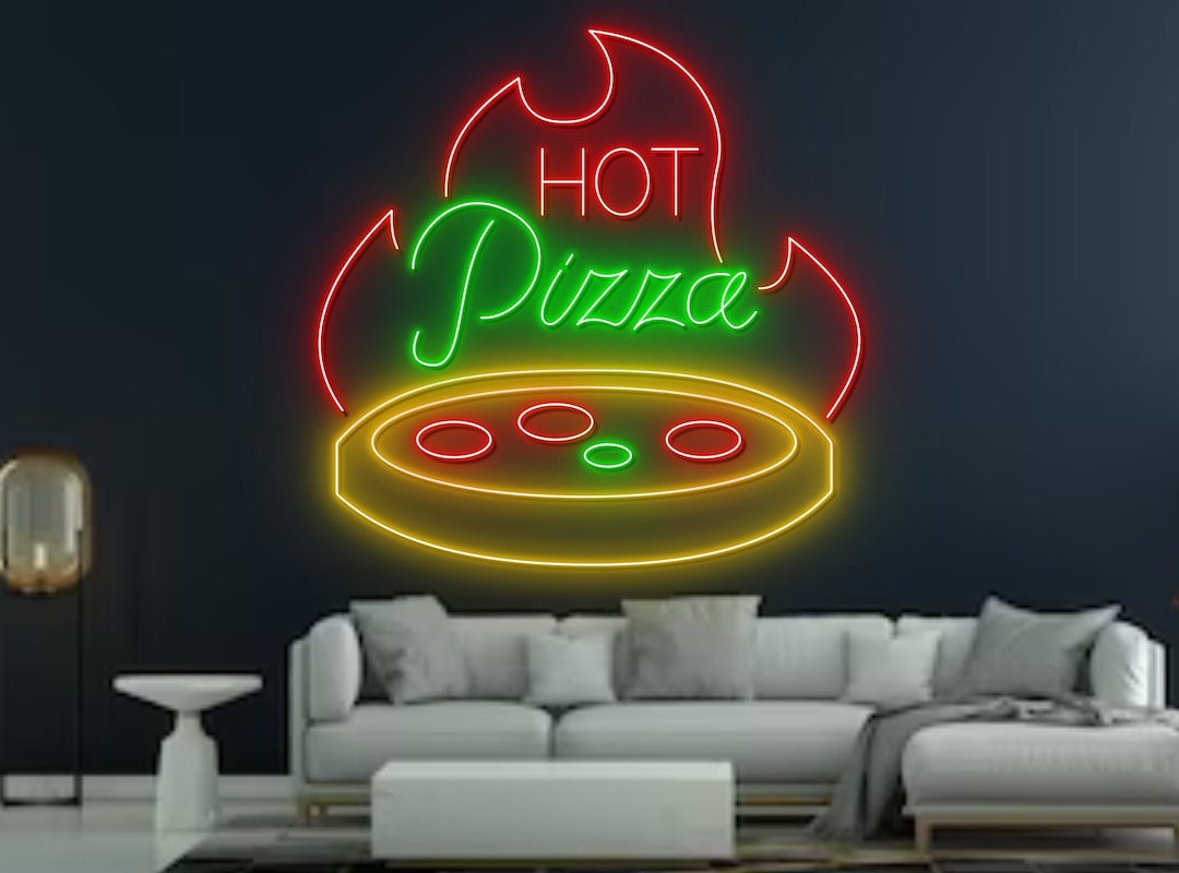 Pizza Time Neon Sign Pizza Neon Led Light Wall Decor Pizza - Etsy