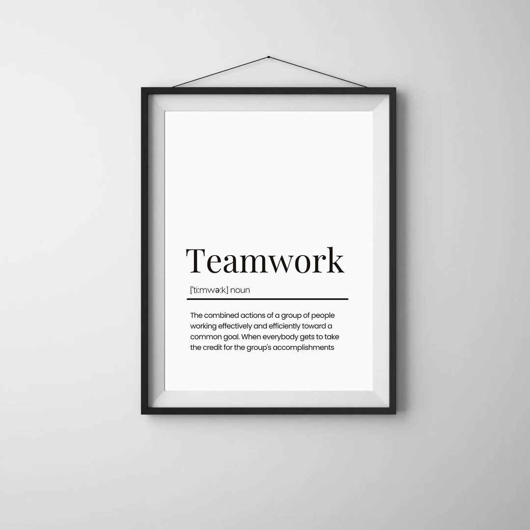 Definition Teamwork, Definition Poster, Teamwork Poster, HR Office ...