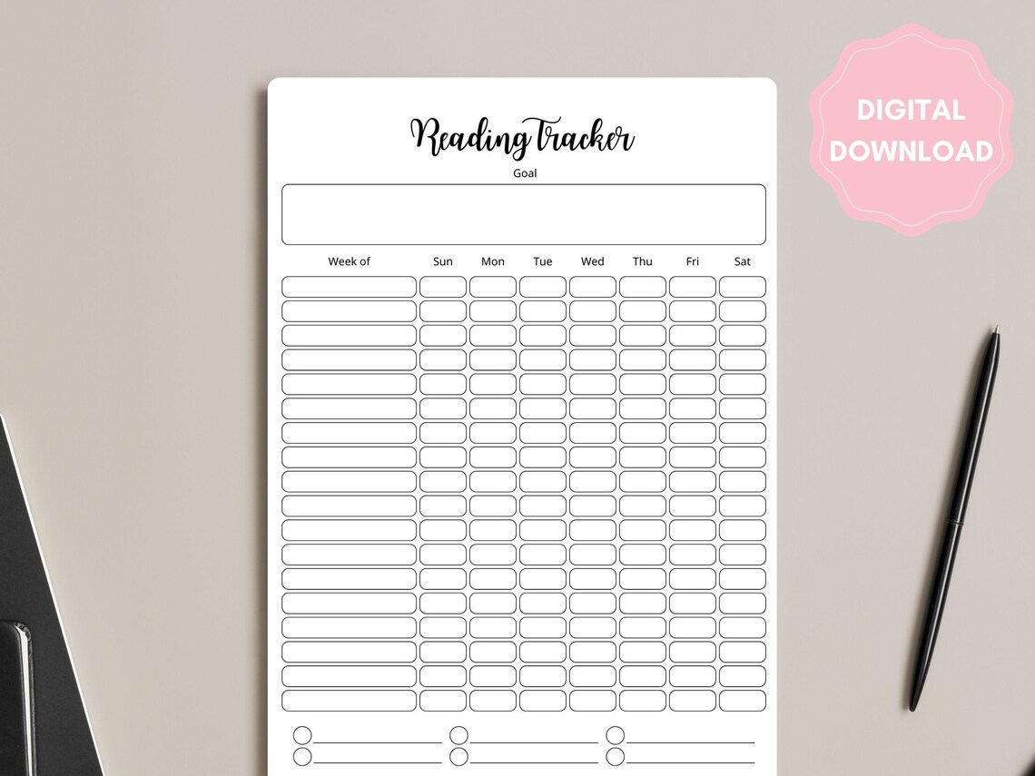Printable Reading Tracker, Daily Reading Tracker, Printable Page ...