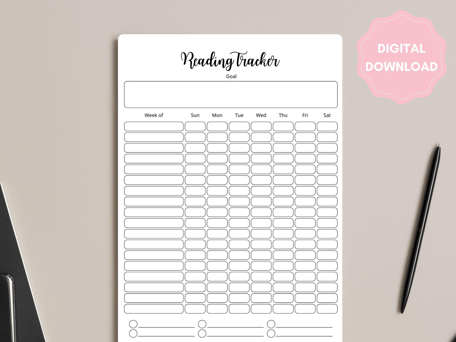 Printable Reading Tracker, Daily Reading Tracker, Printable Page ...