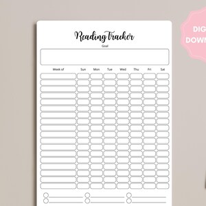 Printable Reading Tracker, Daily Reading Tracker, Printable Page ...