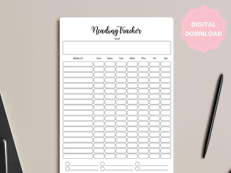 Printable Reading Tracker, Daily Reading Tracker, Printable Page ...