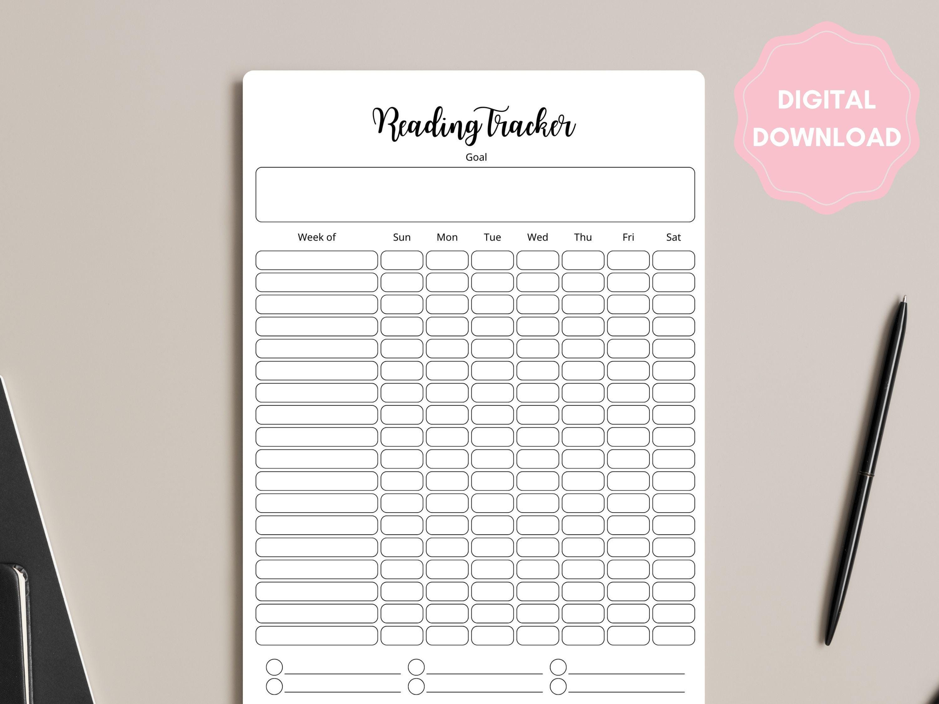 Printable Reading Tracker, Daily Reading Tracker, Printable Page ...