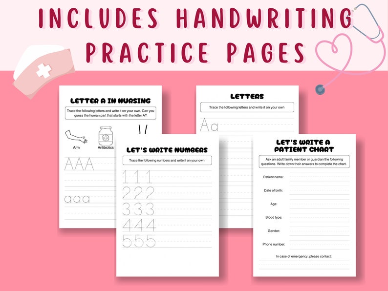 My Little Nurse Busybook: Printable Activity Worksheets (digital ...