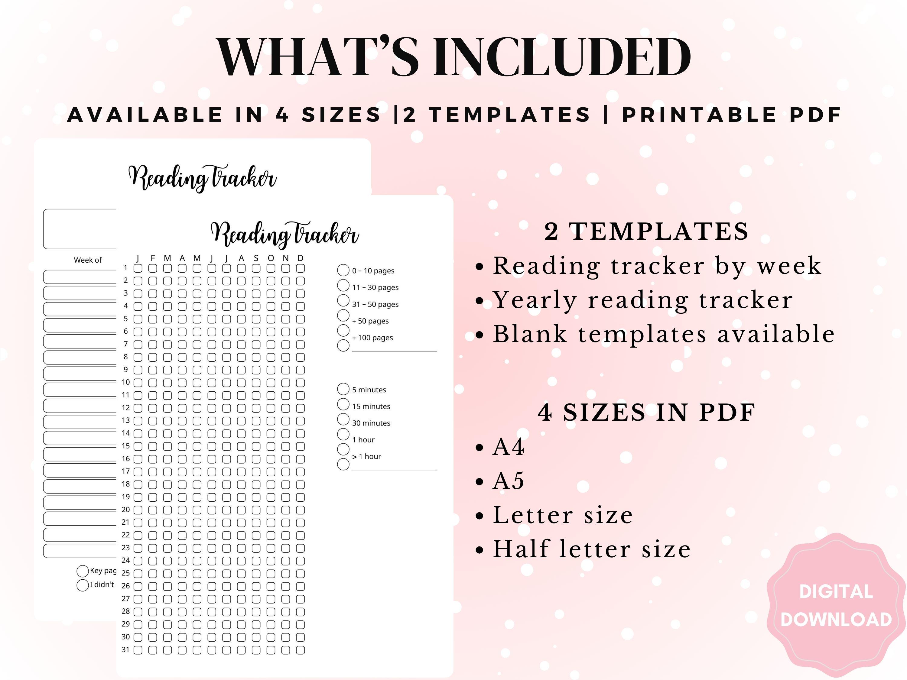 Printable Reading Tracker, Daily Reading Tracker, Printable Page ...