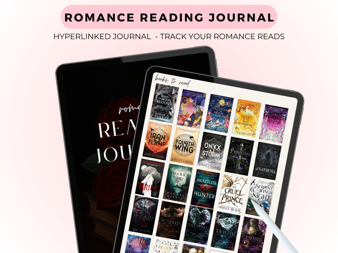 Romance Reading Journal Light Mode | Digital Book Tracker (PDF) - Etsy