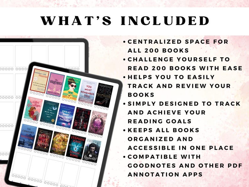 Purple Mini Book Review Tracker | Digital Reading Log (PDF) | 200 Books ...