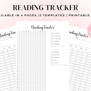 Printable Reading Tracker: Daily Book Log, Yearly Goal (PDF) - Etsy