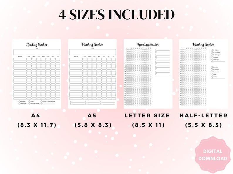 Printable Reading Tracker, Daily Reading Tracker, Printable Page ...