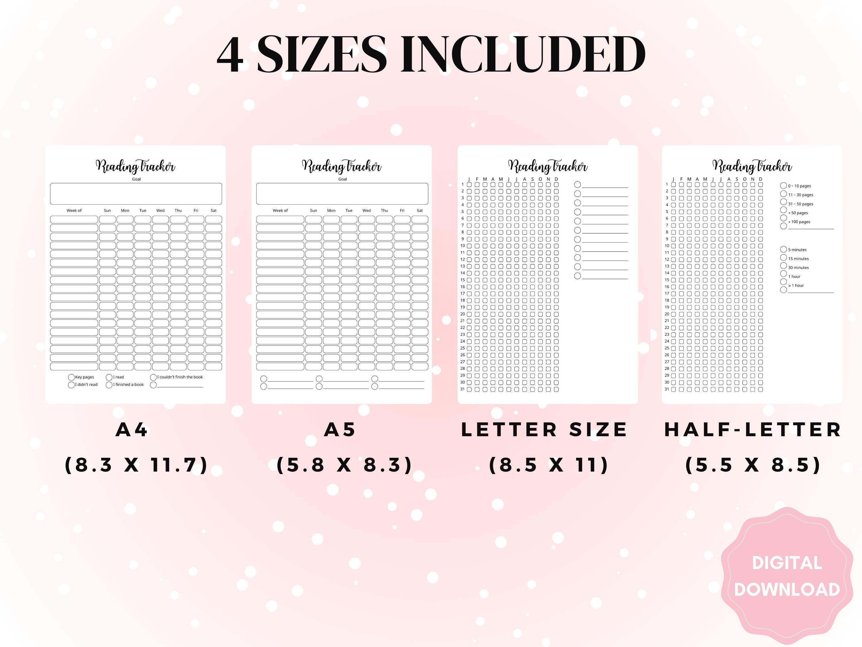 Printable Reading Tracker: Daily Book Log, Yearly Goal (PDF) - Etsy